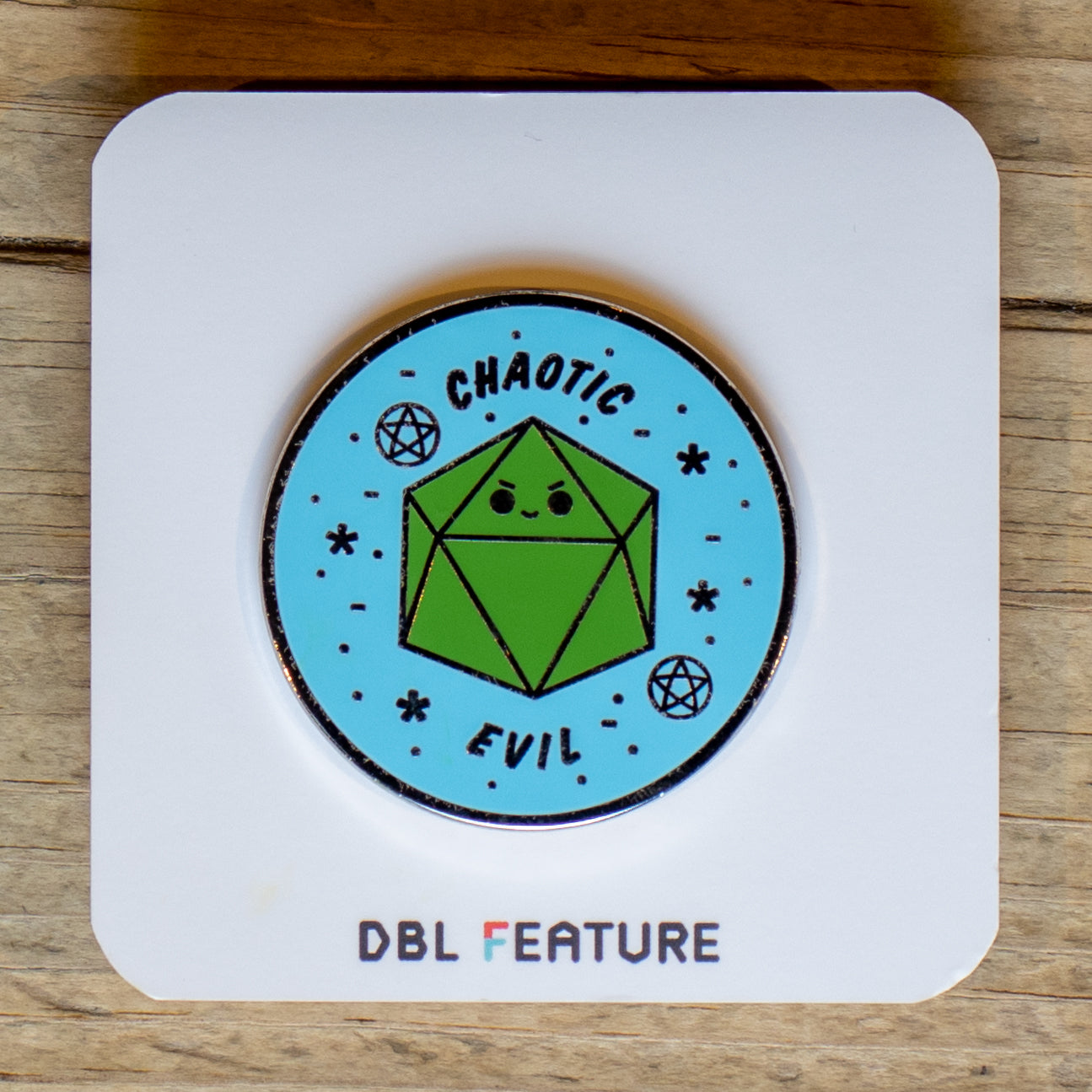 DBL Feature - Chaotic Evil Enamel Pin - Blue – Mox Boarding House